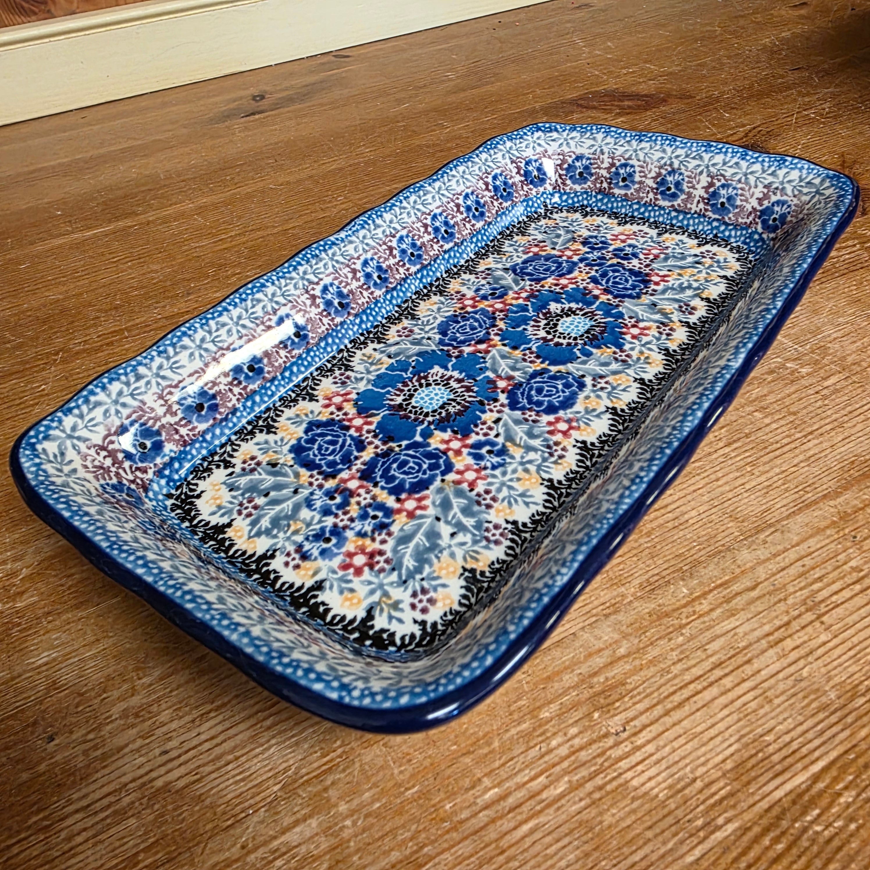 Rectangular shallow tray D15-U4129 ~ M. Starzyk – PolishPottery.com