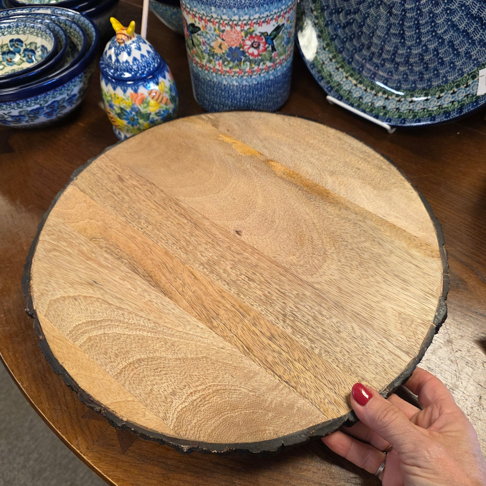 Lazy Susan ~ Mango wood 14"**NOT POLISH POTTERY – PolishPottery.com