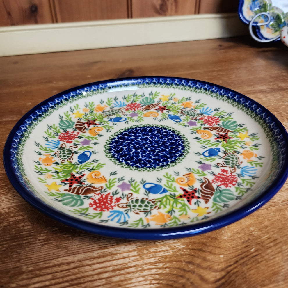 8" Plate 8" ~ lip ~ Turtle Sealife 575 – PolishPottery.com