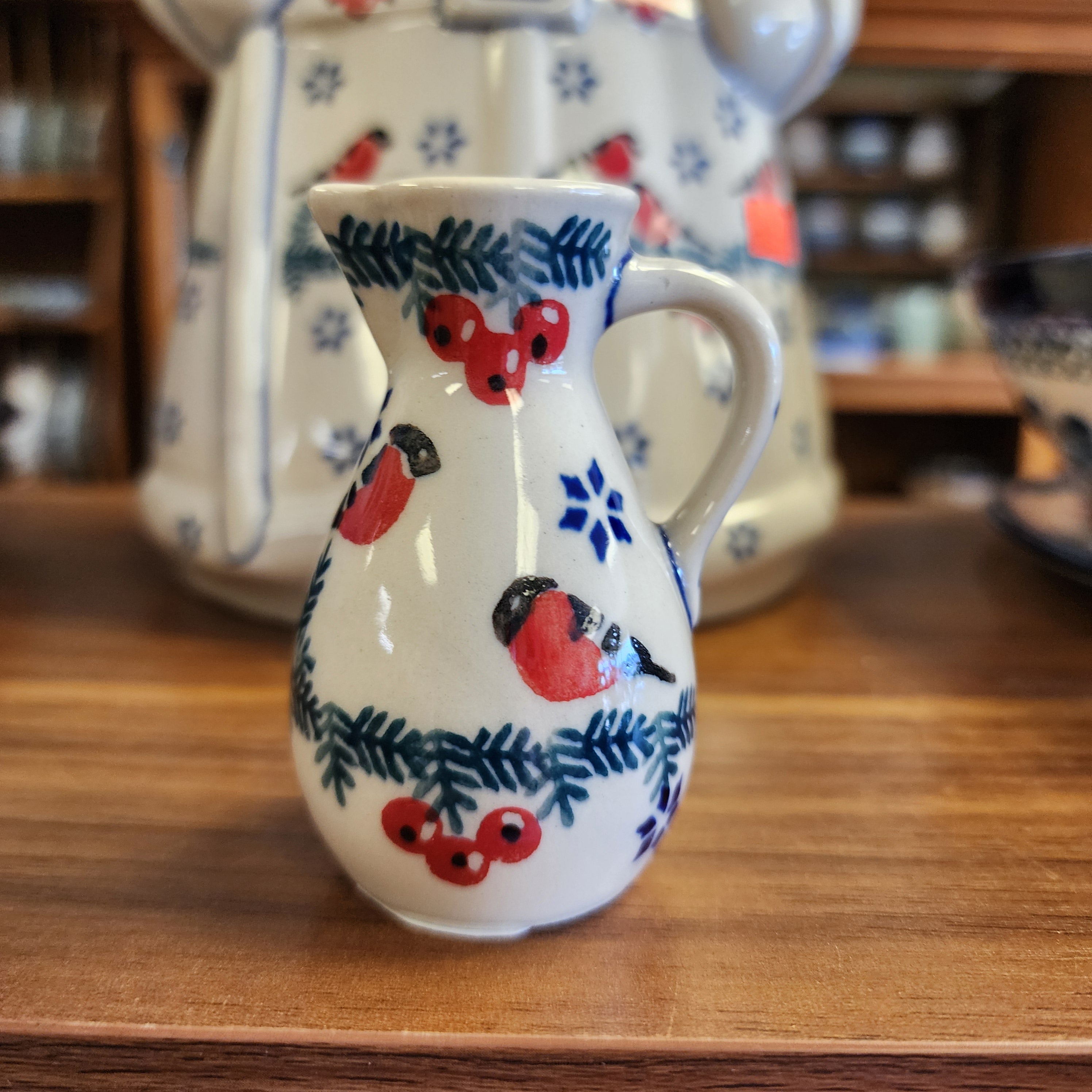 Pitcher Mini Red Birds – PolishPottery.com