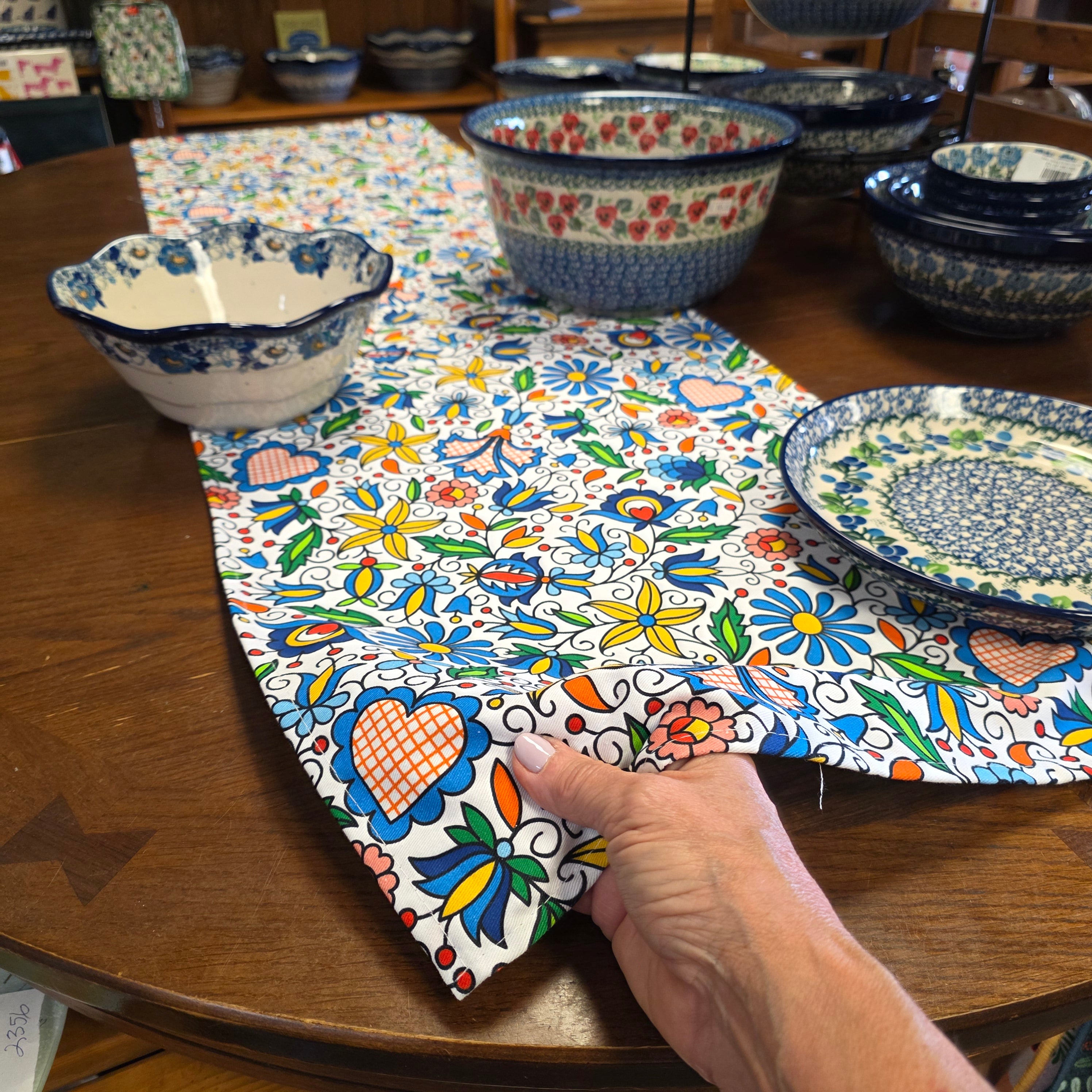 Runner Blue Kaszubian 15"x55" – PolishPottery.com